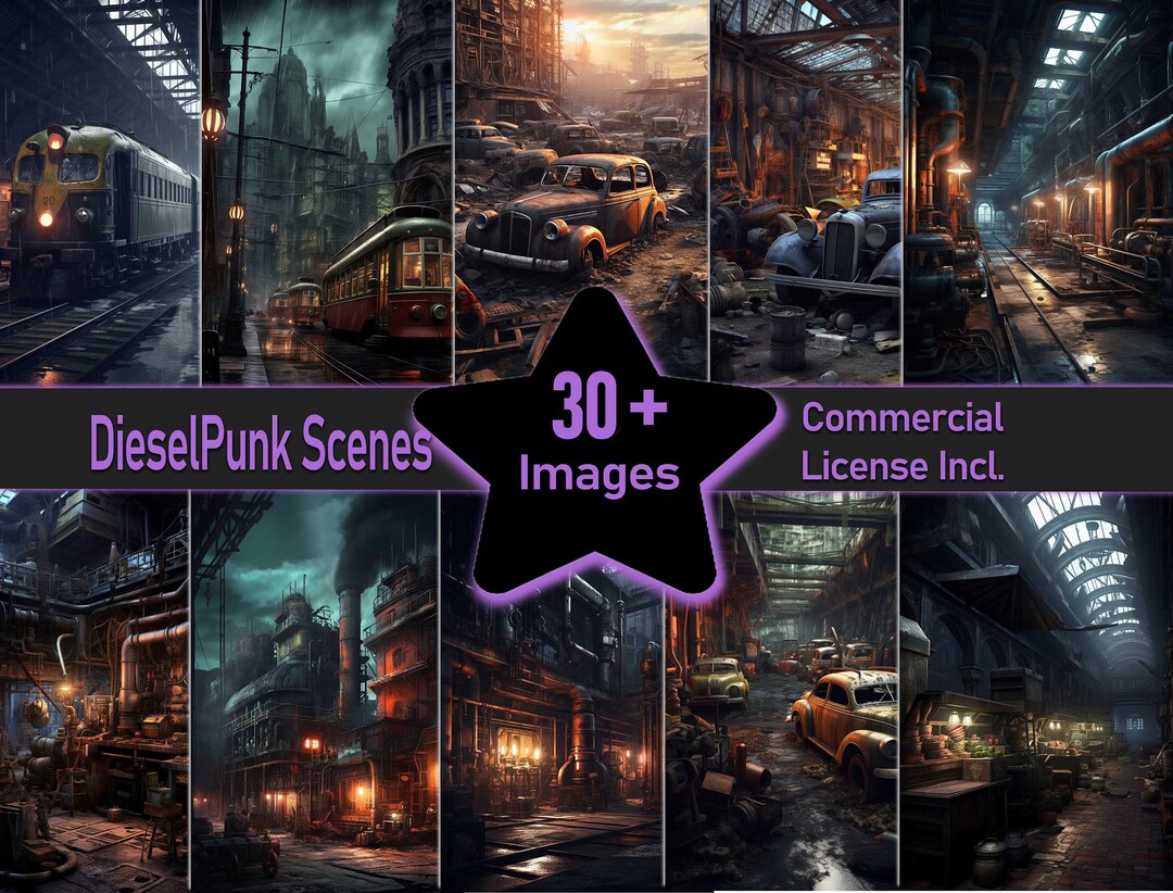 Diesel Punk City- Dark Moody Gotham Graphics Bundle 30+ Images ...