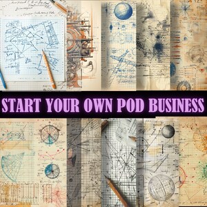 Graph Paper Blueprints Math Drawings PNG Printable Schematic Vintage ...