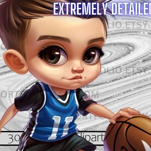 Basketball Clipart Chibi Basketball Player Png Digital Download PNG ...