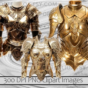 Gold Armor Clipart Royal Chest Armor PNG Bundle Suit of Armor PNG ...
