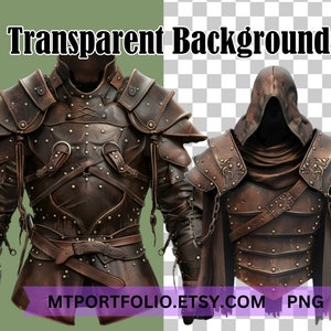 Leather Armor Clipart Cosplay Chest Armor PNG Bundle Medieval Armor ...