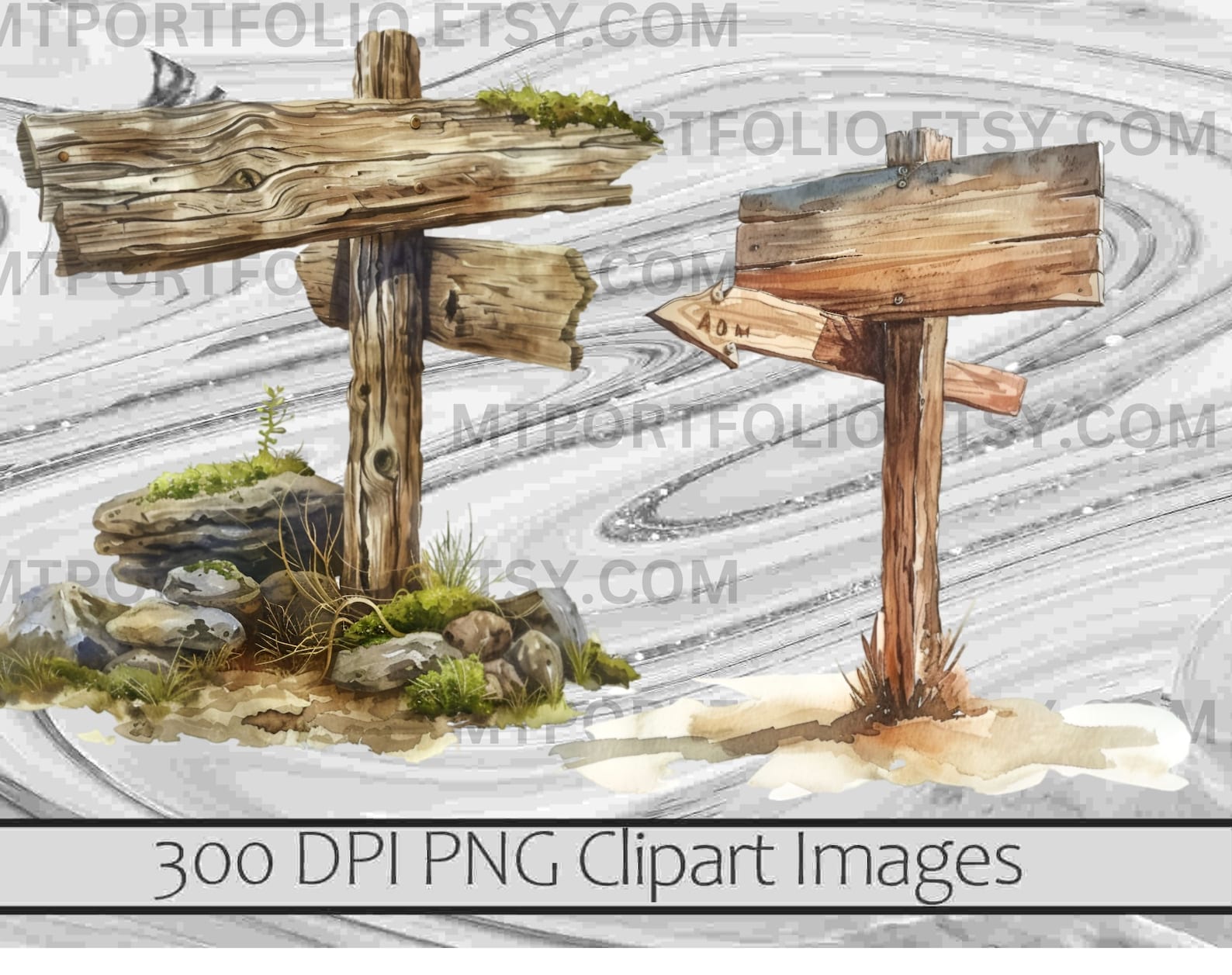 Wooden Sign Post Clipart Vintage Rustic Wood Sign PNG Graphic Sign ...