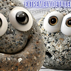 Pet Rock Clipart Retro 70's Toy PNG Googly Eyes Gag Gift Bundle PNG ...