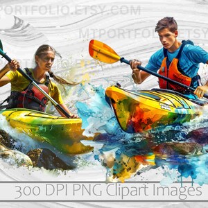 Kayak Clipart Whitewater PNG Kayaking Bundle PNG Boat Adventure ...