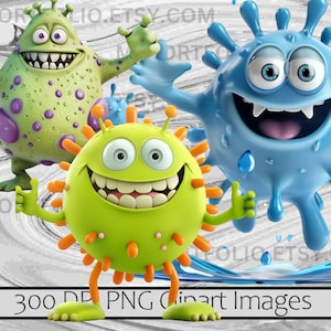 Germs Clipart Virus Clipart PNG Bundle Anime Health Education PNG ...