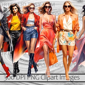Fashion Model Clipart Runway Model PNG Couture Clipart Bundle ...