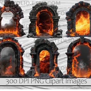 Portal to Hell Clipart Gates of Hell PNG Underworld Clipart Bundle ...