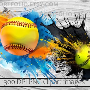 Softball Paint Splash PNG Clipart Baseball Paint Splatter PNG Graphics ...