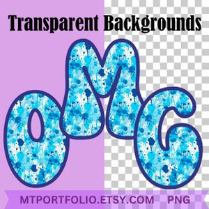 Blue White Paint Splatter Alphabet PNG Individual Letters and Numbers ...