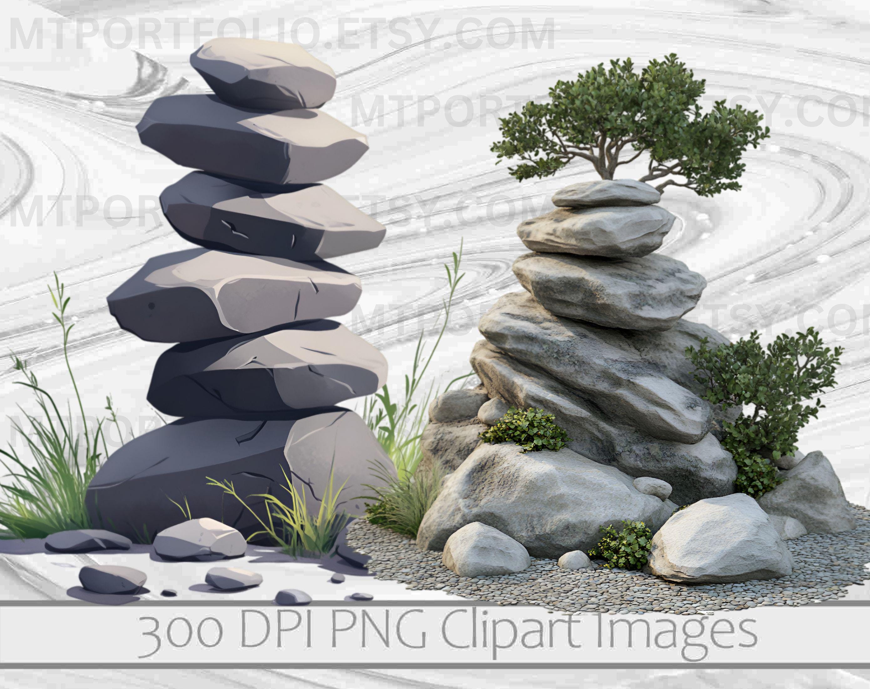 Rock Stack Clipart River Rocks PNG Graphic Image Transparent Commercial ...