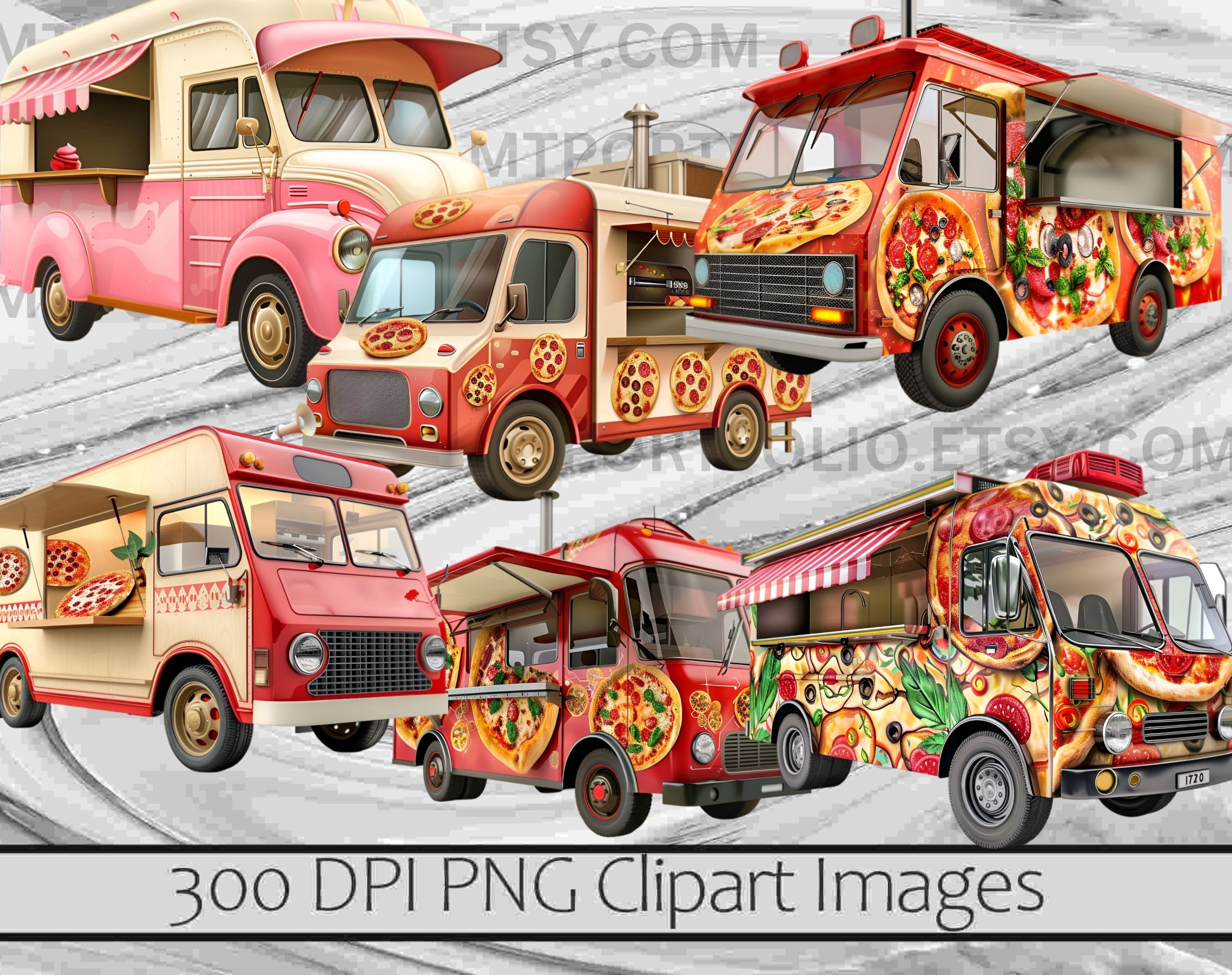 Food Trucks Clipart Street Food PNG Mobile Kitchen Menu Bundle PNG ...