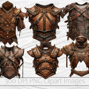 Leather Armor Clipart Cosplay Chest Armor PNG Bundle Medieval Armor ...