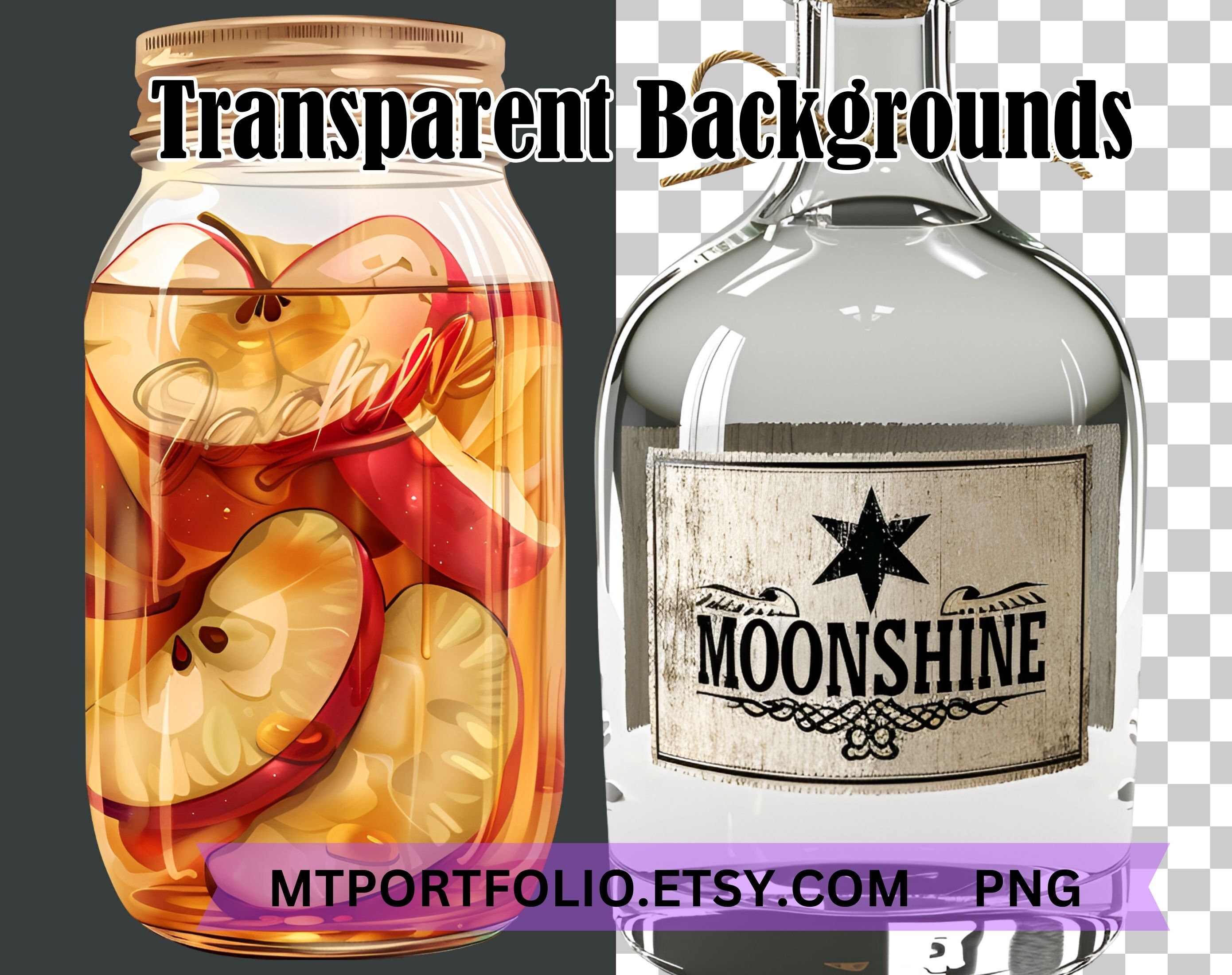 Moonshine Clipart Bundle Alcohol Drinks PNG Graphics Bootleg Booze ...