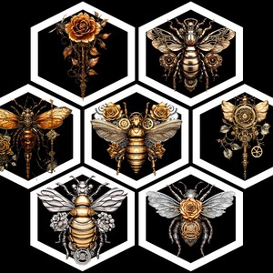Steampunk Bees PNG Graphics Transparent Commercial Use ~digital ...