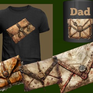 Leather Envelope Clipart Parchment PNG Bundle Medieval Graphics ...