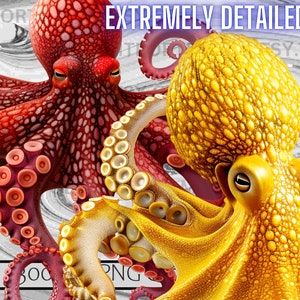 Octopus Clipart Rainbow Octopus Watercolor PNG Bundle PNG Graphics ...