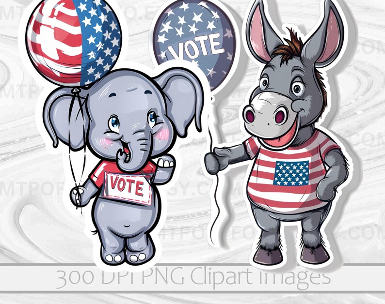 Political Mascot Clipart PNG Elephant Republican Clipart Donkey ...
