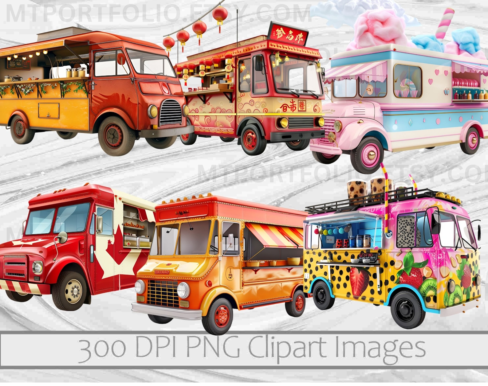 Food Trucks Clipart Street Food PNG Mobile Kitchen Menu Bundle PNG ...