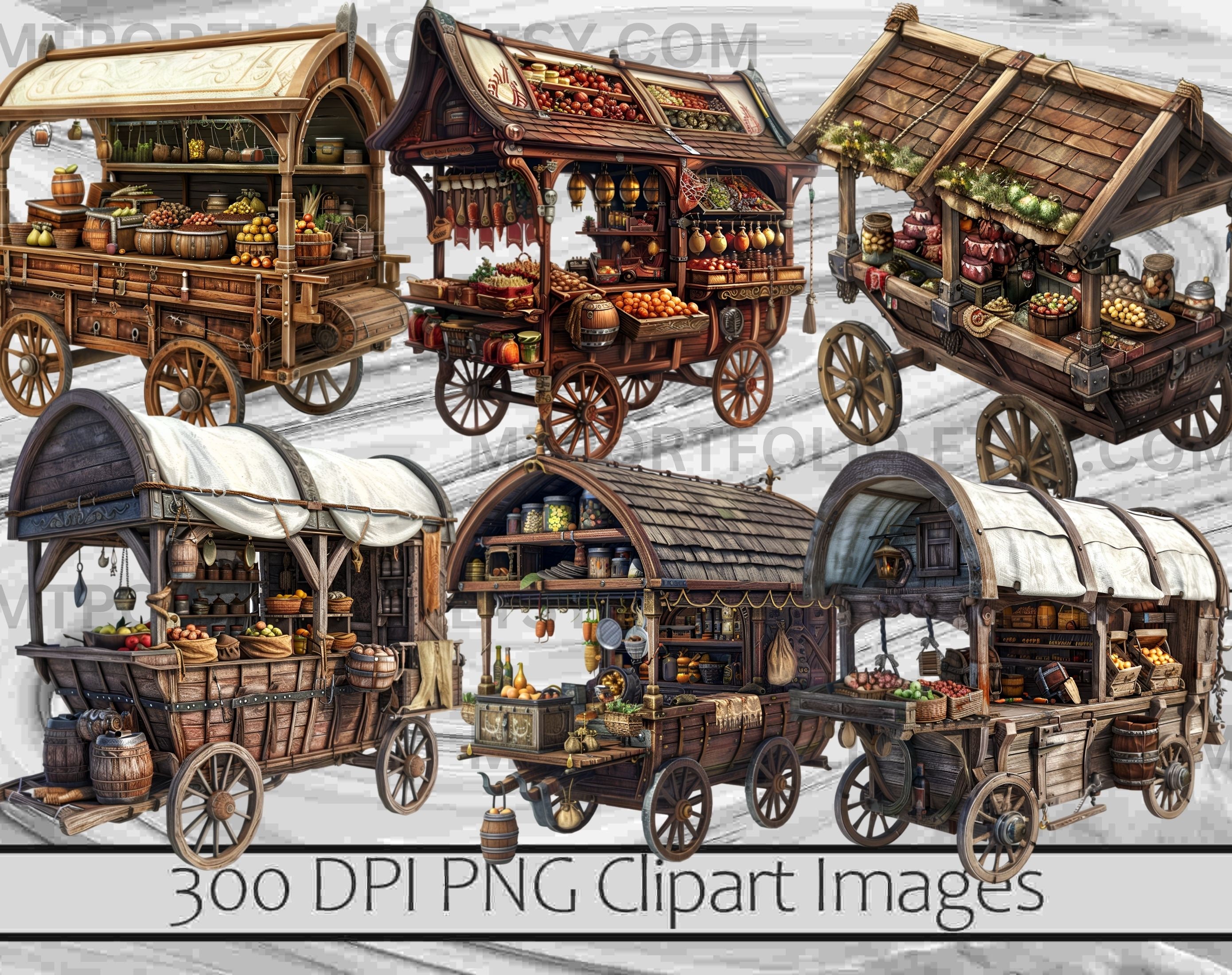 Merchant Cart Clipart Medieval Cart PNG Graphic RPG Shop Transparent ...
