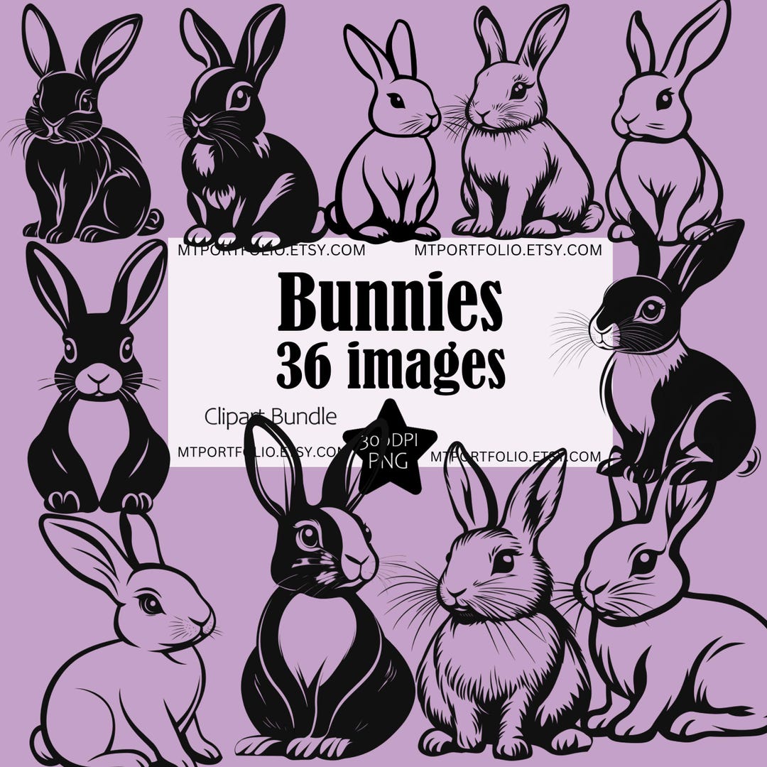 Rabbit PNG Image Simple Rabbit Silhouette Cut File Clipart Easter Bunny ...