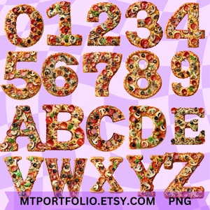 Pizza Party Alphabet PNG Pizza Individual Letters and Numbers Clipart ...