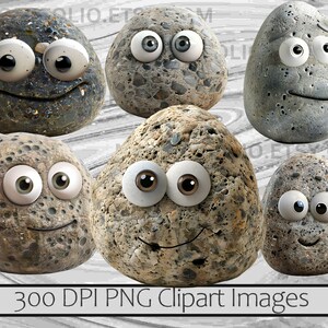 Pet Rock Clipart Retro 70's Toy PNG Googly Eyes Gag Gift Bundle PNG ...