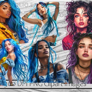 Trendy Teens Clipart Modern Girls PNG Fashion PNG Traditional ...