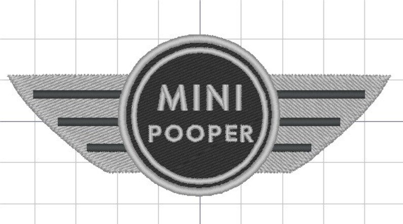 Parody Mini Pooper Logo Embroidery Design Pattern 4x4 Inches - Etsy