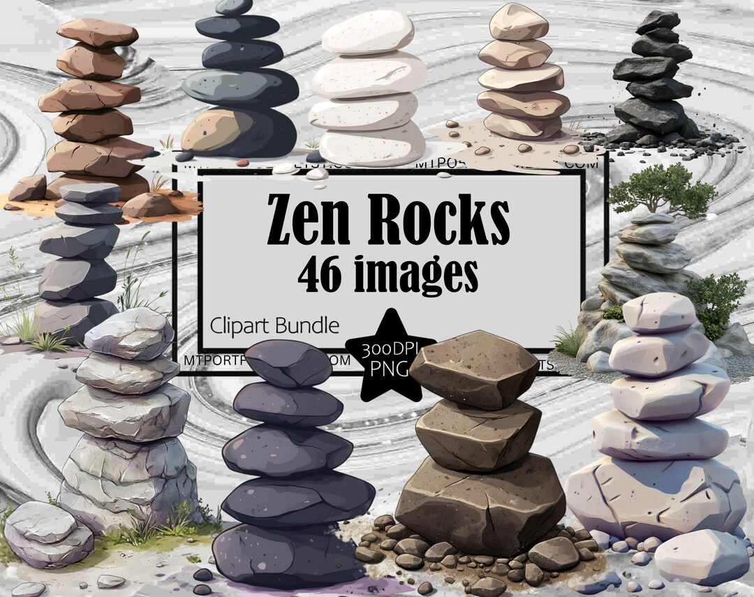 Rock Stack Clipart River Rocks PNG Graphic Image Transparent Commercial ...