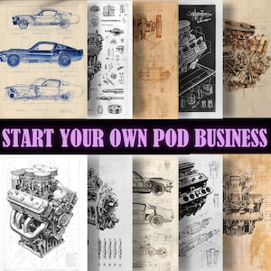 Vintage Cars Blueprints Patent Drawings PNG Printable Schematic Vintage ...