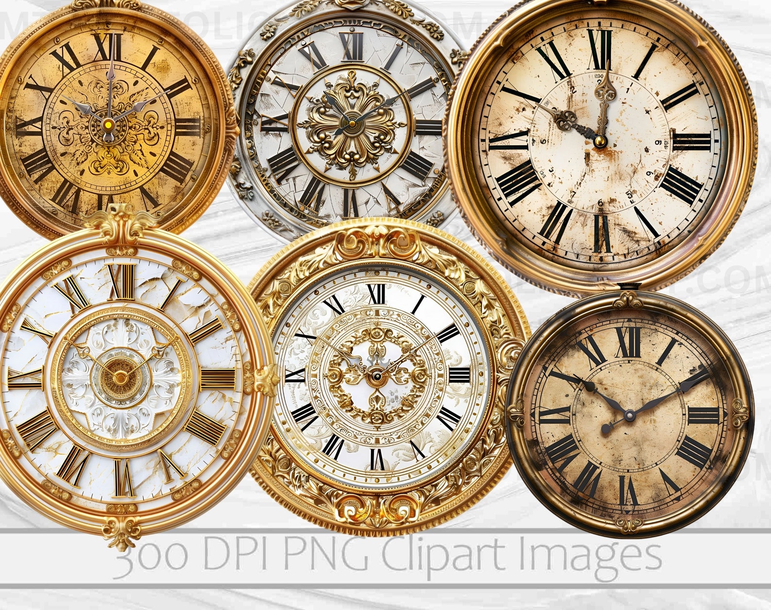 Clock Face Clipart Analog Clock Png Digital Download Vintage Clock PNG ...