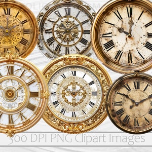 Clock Face Clipart Analog Clock Png Digital Download Vintage Clock PNG ...