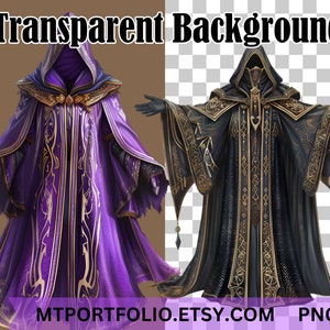 Wizard Robes Clipart Magic Cloak PNG Cosplay Robe Clipart Digital ...