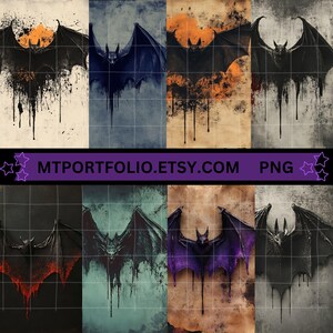 Gothic Bats Digital 8.5 X 11 Paper Print 34 Pack Spooky Bat Paper for ...