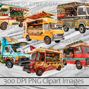 Food Trucks Clipart Street Food PNG Mobile Kitchen Menu Bundle PNG ...