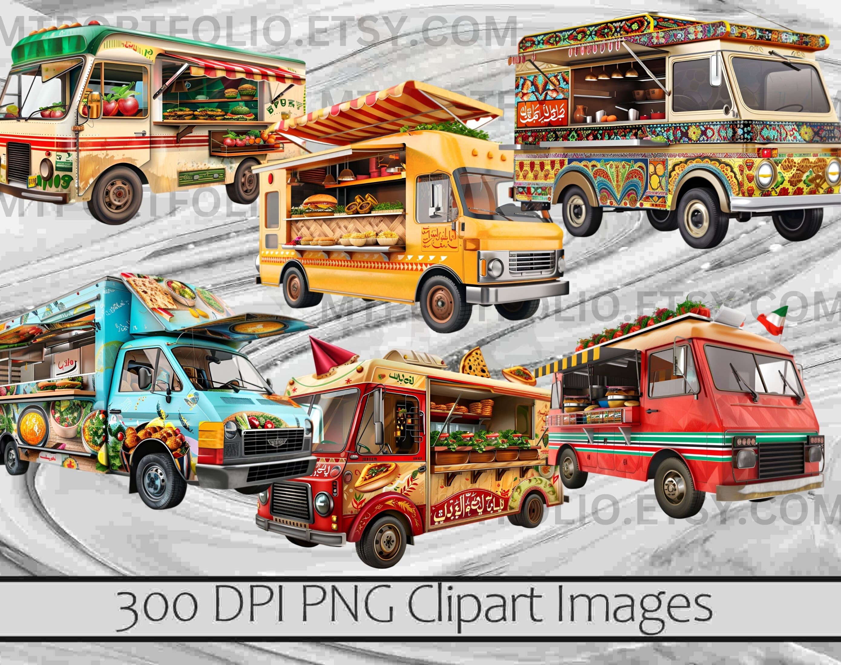 Food Trucks Clipart Street Food PNG Mobile Kitchen Menu Bundle PNG ...