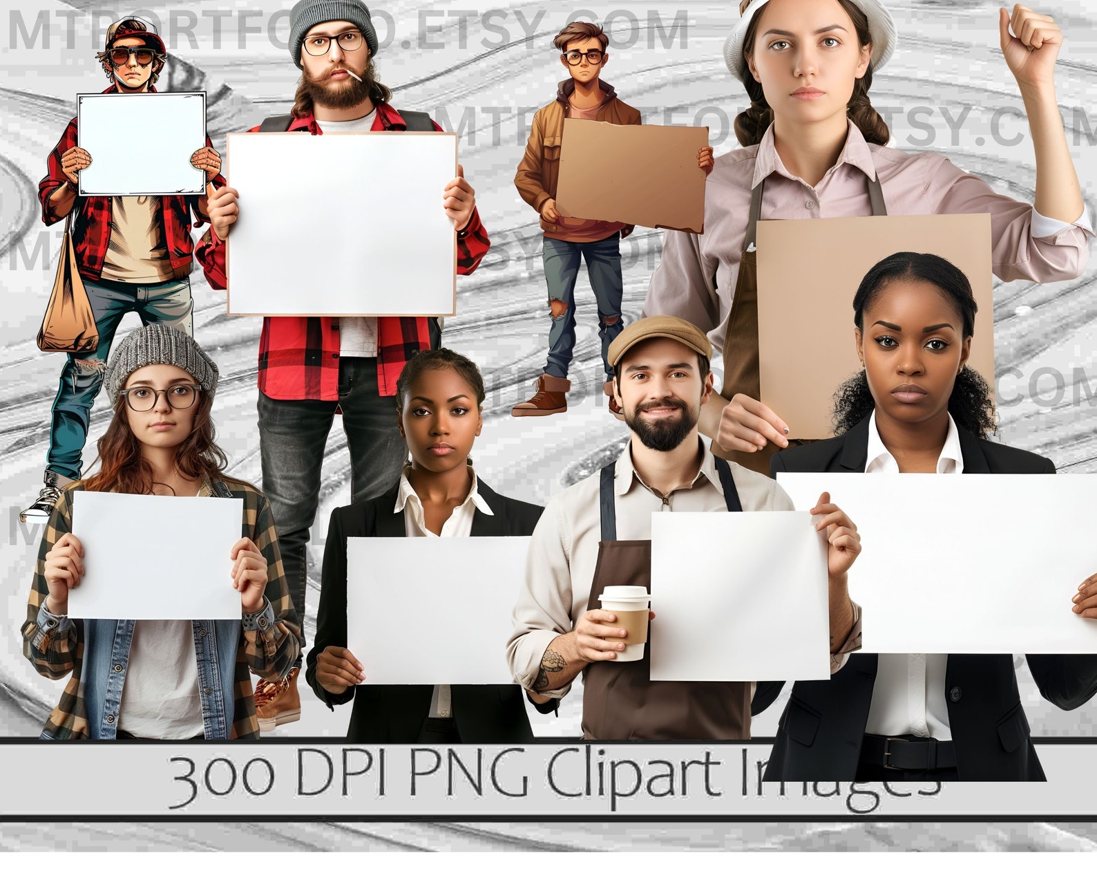 Protest Sign Clipart Blank Protest Sign PNG Bundle PNG Graphics ...