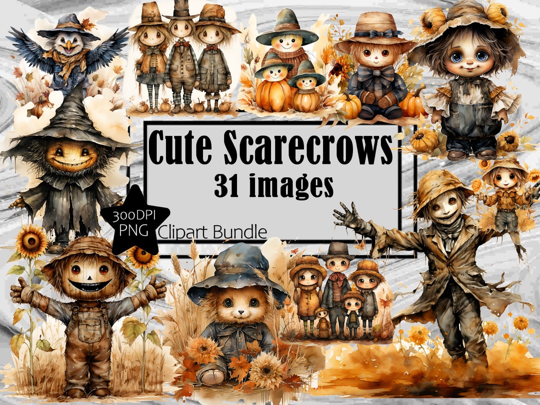 Cute Scarecrow Graphics Transparent Commercial License Incl.~digital ...