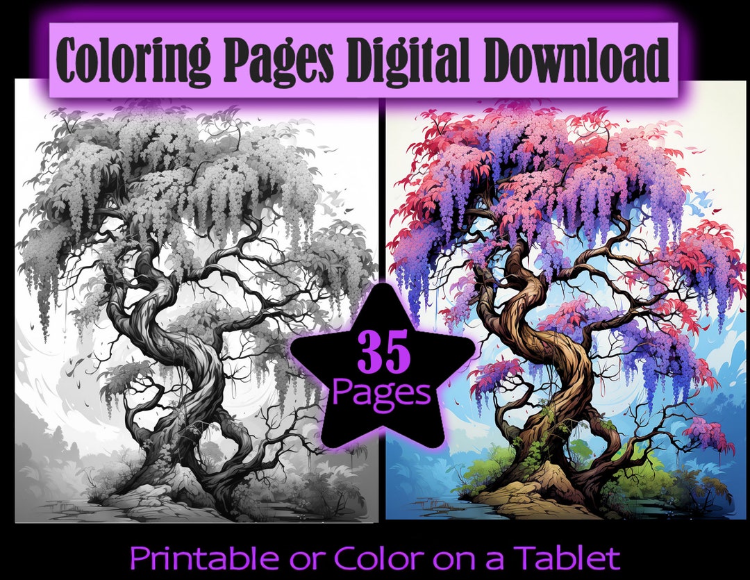 Magical Trees 35 Coloring Pages for Adults - Color Therapy - Ready to ...