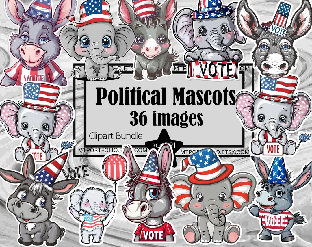 Political Mascot Clipart PNG Elephant Republican Clipart Donkey ...
