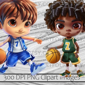 Basketball Clipart Chibi Basketball Player Png Digital Download PNG ...
