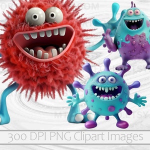 Germs Clipart Virus Clipart PNG Bundle Anime Health Education PNG ...