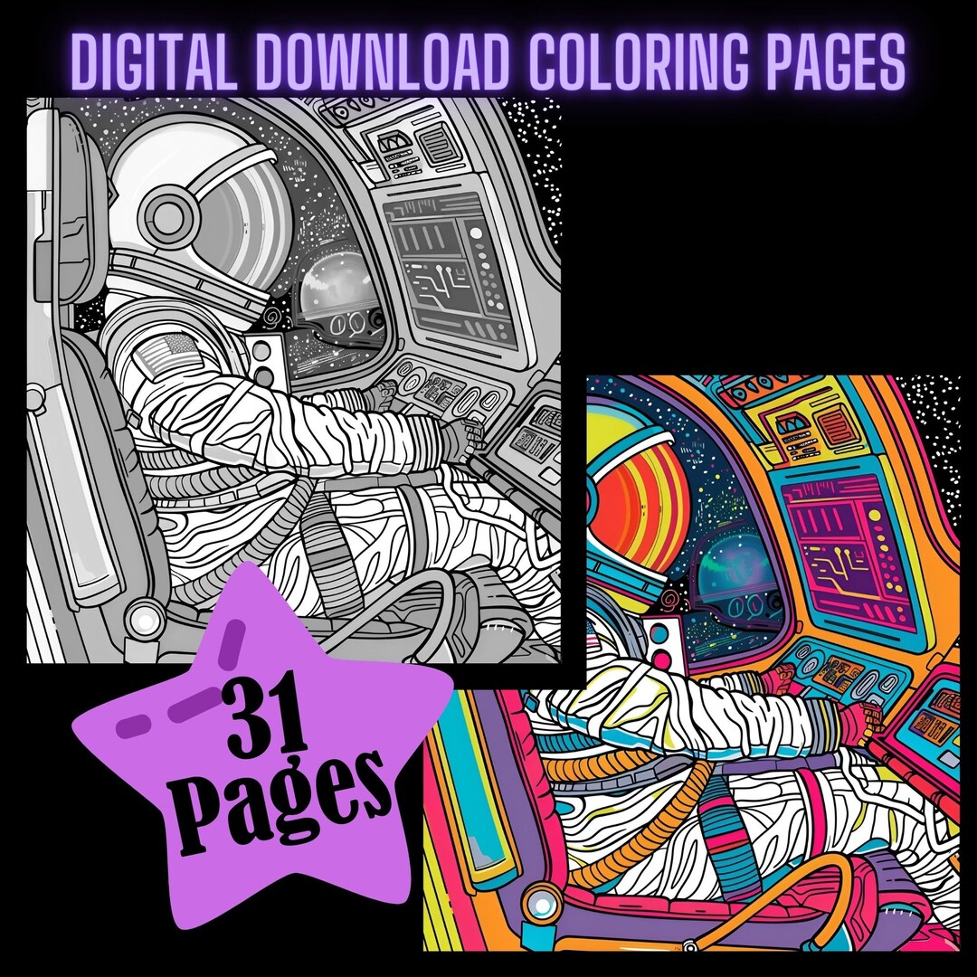 Astronaut 30+ Coloring Pages for Adults Space Explorer Coloring Pages ...