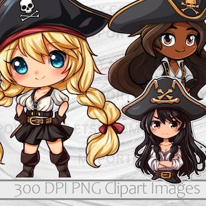 Pirate Chibi Clipart Chibi Girl Pirate Digital Download PNG Clipart ...