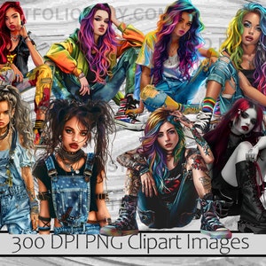 Trendy Teens Clipart Modern Girls PNG Fashion PNG Traditional ...