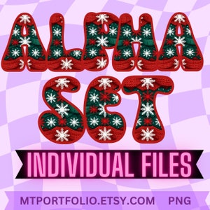 Ugly Christmas Sweater Alphabet PNG Red Xmas Sweater Individual Letters ...