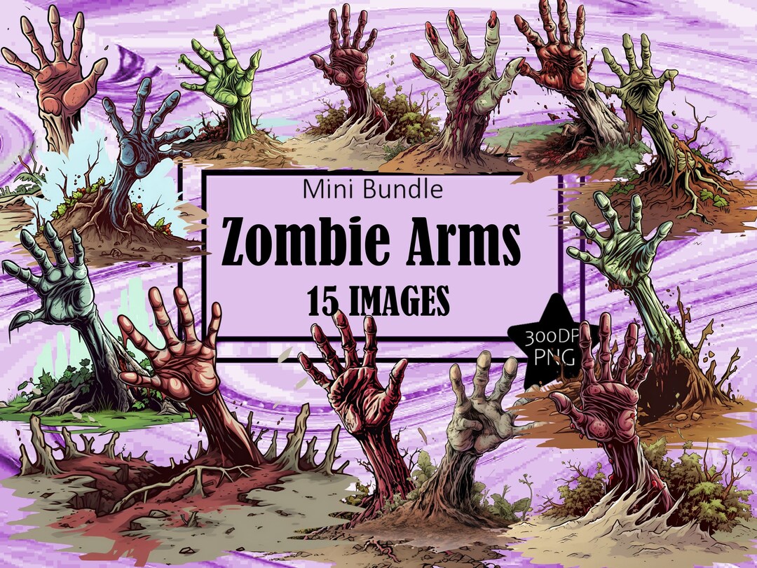 Zombie Arms in Dirt Dead Walkers Retro Combic Book Cartoon Style Art ...