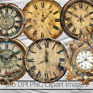 Clock Face Clipart Analog Clock Png Digital Download Vintage Clock PNG ...