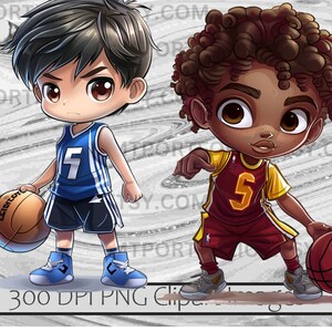 Basketball Clipart Chibi Basketball Player Png Digital Download PNG ...
