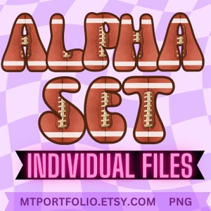 Football Alphabet PNG Bubble Letters Individual Letters and Numbers ...